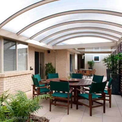China Commercieel dak Opvouwbaar helder polycarbonaat voor kas 4 Wanden 20 mm holle polycarbonaatplaten Te koop