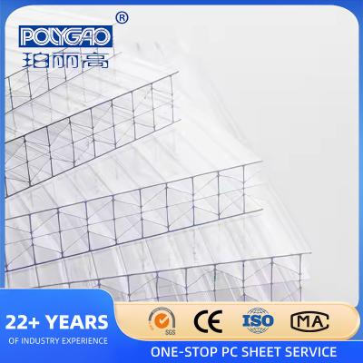 Cina Foglio di policarbonato per tetto con pareti multiple rivestite con UV 30 mm x foglio cavo triplo PC in vendita