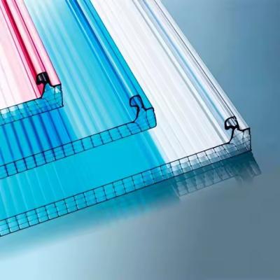China Composite Co Extrusion U-locking Polycarbonate Facade U Shaped Panel Curtain Wall Splicing Sunlight Panel Customized for sale
