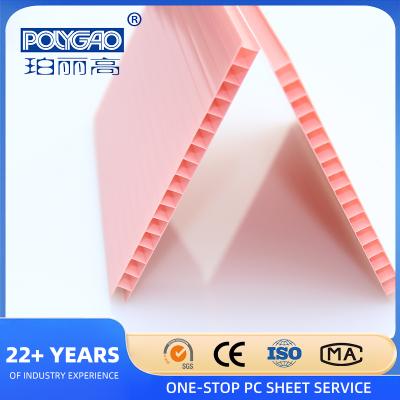 China 2-schichtige Polycarbonat-Hohlplatte mit mehr als 5 Jahren Garantie und 100% Virgin-Polycarbonat für Deckenplatten zu verkaufen