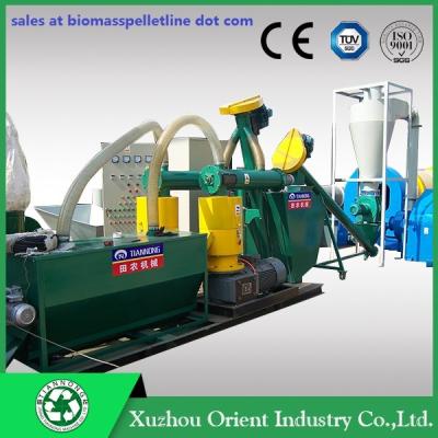 China 500-700KG/H Capacity Mobile Small Complete Biomass Pelleting Plant for sale