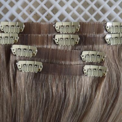 China Invisible Seamless Clip In Hair Extensions Remy Human Hair Could Be Flat Ironed / Restyle for sale