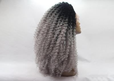 China Kinky Curly Synthetic Lace Front Wigs Cap With Stretch Ability And Adjustable Straps for sale