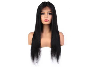 Cina Capelli umani del pizzo delle parrucche piene diritte lunghe nere della parte anteriore senza spargere o aggrovigliare in vendita