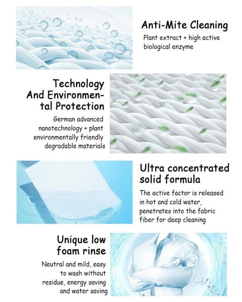 Quality OEM ODM Gentle To Skin Biodegradable Detergent Sheets For Odor Removal for sale