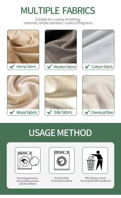 China Customized Fabric Softener Washer Sheets Light Weight And Compact Dryer Softener Sheet for sale