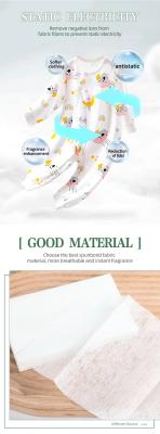 China Customized Fabric Softener Washer Sheets Light Weight And Compact Dryer Softener Sheet for sale