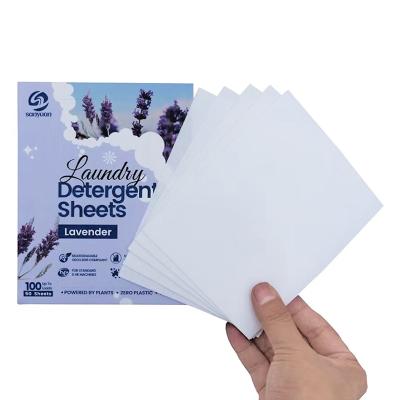 China Laundry Cleaning Supplier Custom Logo Lavender Scent Enzyme Laundry Paper Strip for sale