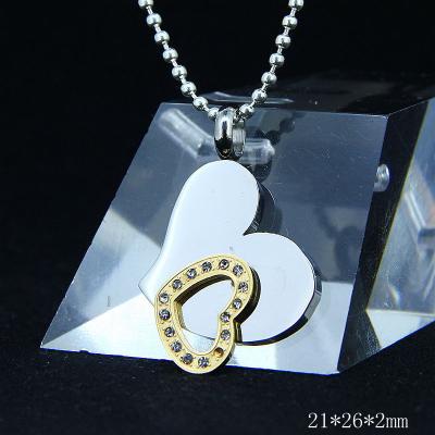China Fashion Ladies Women Girls Stainless Steel Loving Heart Shapped Necklace Pendant LPH83 for sale