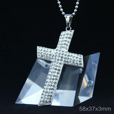 China Cruz cristalina de moda del embutido de las piedras de la CZ del acero inoxidable más el colgante LDC103 del collar del símbolo en venta