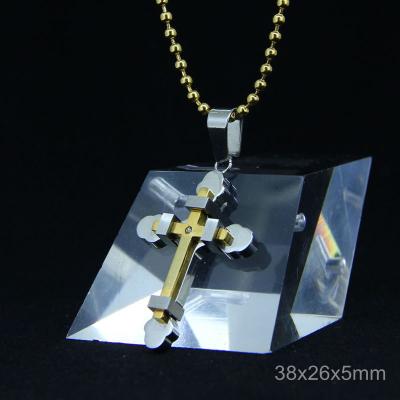 China Cruz cristalina de moda del embutido de las piedras de la CZ del acero inoxidable más el colgante LDC121 del collar del símbolo en venta