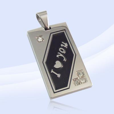 China 316L Stainless Steel Rectangle Square Shaped Necklace Pendant LPS0174 for sale