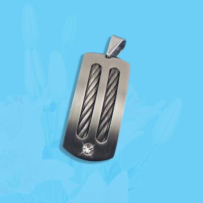 China 316L Stainless Steel Rectangle Square Shaped Necklace Pendant LPS0025 for sale