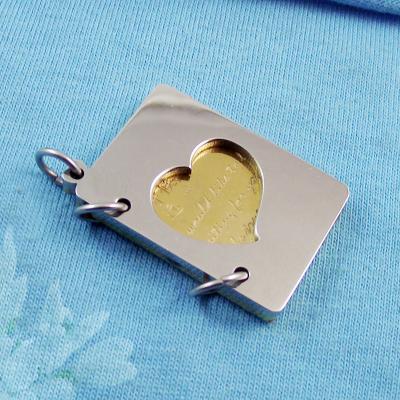 China 316L Stainless Steel Rectangle Square Shaped Necklace Pendant LPS0047 for sale