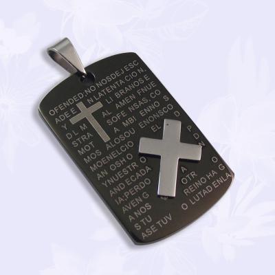 China 316L Stainless Steel Rectangle Square Shaped Necklace Pendant LPS0051 for sale