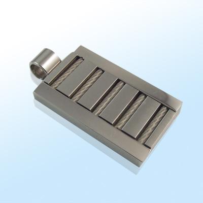 China 316L Stainless Steel Rectangle Square Shaped Necklace Pendant LPS0181 for sale