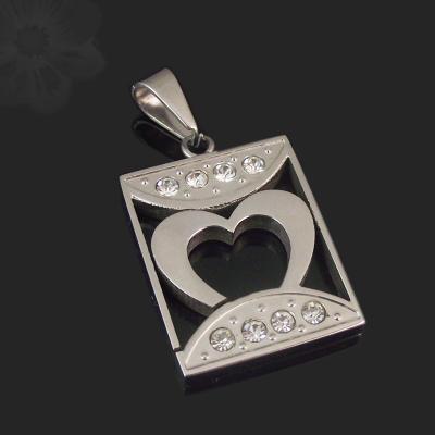 China 316L Stainless Steel Rectangle Square Shaped Necklace Pendant LPS0145-1 for sale