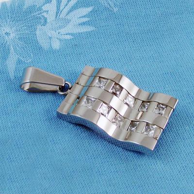 China 316L Stainless Steel Rectangle Square Shaped Necklace Pendant LPS0198 for sale
