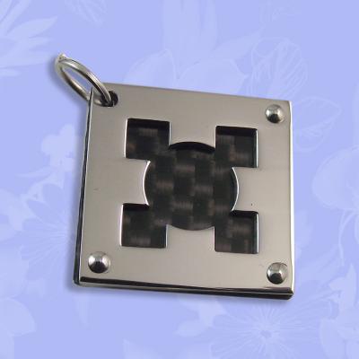 China 316L Stainless Steel Rectangle Square Shaped Necklace Pendant LPS0205 for sale