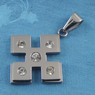 China 316L Stainless Steel Rectangle Square Shaped Necklace Pendant LPS0214 for sale