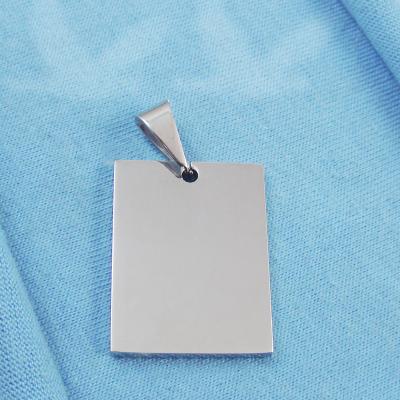 China 316L Stainless Steel Rectangle Square Shaped Necklace Pendant LPS0069 for sale