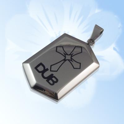 China 316L Stainless Steel Rectangle Square Shaped Necklace Pendant LPS0072 for sale