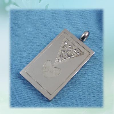 China 316L Stainless Steel Rectangle Square Shaped Necklace Pendant LPS0078 for sale