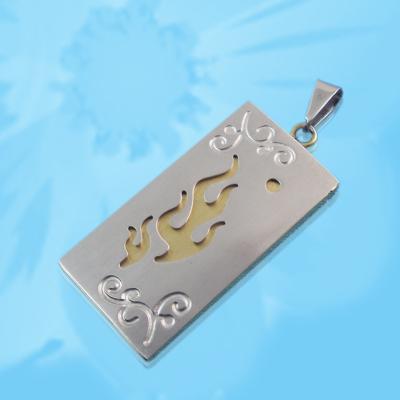 China 316L Stainless Steel Rectangle Square Shaped Necklace Pendant LPS0096 for sale