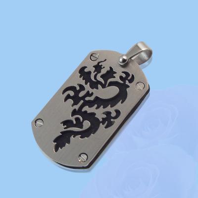 China 316L Stainless Steel Rectangle Square Shaped Necklace Pendant LPS0104 for sale