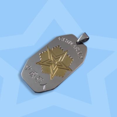 China 316L Stainless Steel Rectangle Square Shaped Necklace Pendant LPS0105 for sale