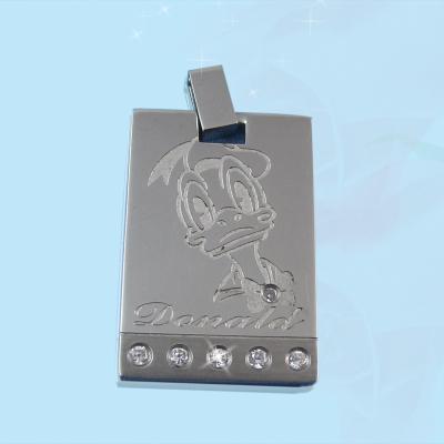 China 316L Stainless Steel Rectangle Square Shaped Necklace Pendant LPS0117 for sale