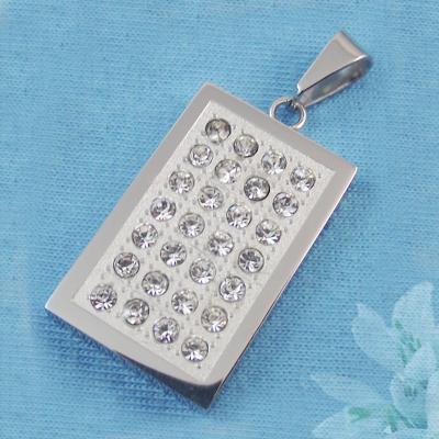 China 316L Stainless Steel Rectangle Square Shaped Necklace Pendant LPS0127 for sale