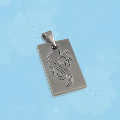China 316L Stainless Steel Rectangle Square Shaped Necklace Pendant LPS0130 for sale