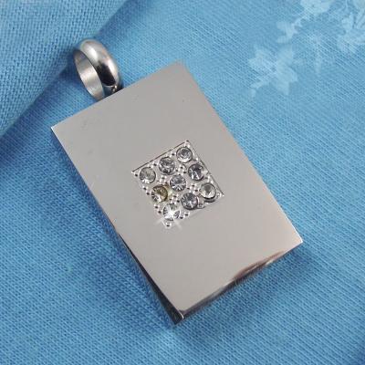 China 316L Stainless Steel Rectangle Square Shaped Necklace Pendant LPS0132 for sale