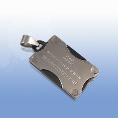 China 316L Stainless Steel Rectangle Square Shaped Necklace Pendant LPS0142-2 for sale