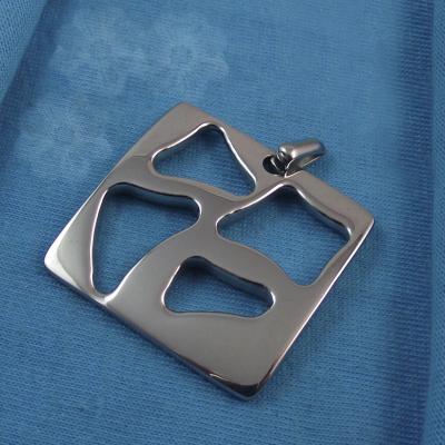 China 316L Stainless Steel Rectangle Square Shaped Necklace Pendant LPS0149 for sale