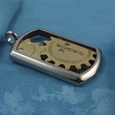 China 316L Stainless Steel Rectangle Square Shaped Necklace Pendant LPS0146-1 for sale