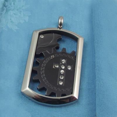 China 316L Stainless Steel Rectangle Square Shaped Necklace Pendant LPS0146-2 for sale