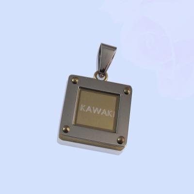 China 316L Stainless Steel Rectangle Square Shaped Necklace Pendant LPS0154 for sale