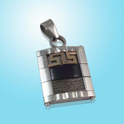 China 316L Stainless Steel Rectangle Square Shaped Necklace Pendant LPS0150 for sale