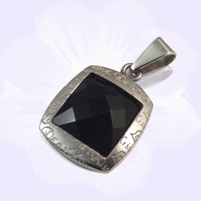 China 316L Stainless Steel Rectangle Square Shaped Necklace Pendant LPS0151 for sale