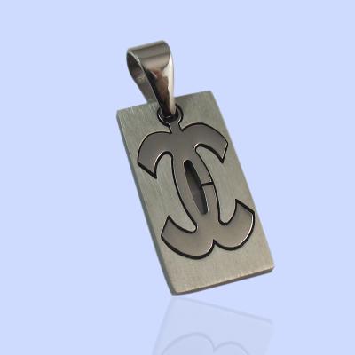China 316L Stainless Steel Rectangle Square Shaped Necklace Pendant LPS0076 for sale