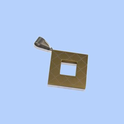 China 316L Stainless Steel Rectangle Square Shaped Necklace Pendant LPS0209-1 for sale