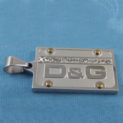 China 316L Stainless Steel Rectangle Square Shaped Necklace Pendant LPS0040 for sale