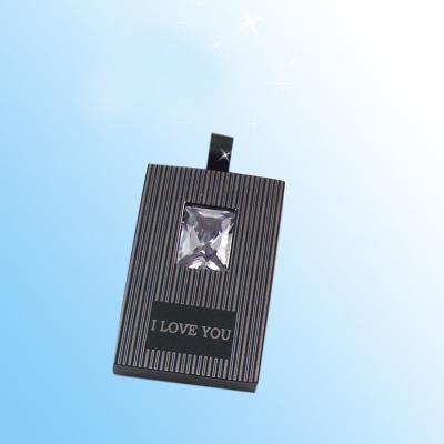 China 316L Stainless Steel Rectangle Square Shaped Necklace Pendant LPS0013-2 for sale