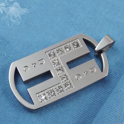 China 316L Stainless Steel Rectangle Square Shaped Necklace Pendant LPS0136 for sale