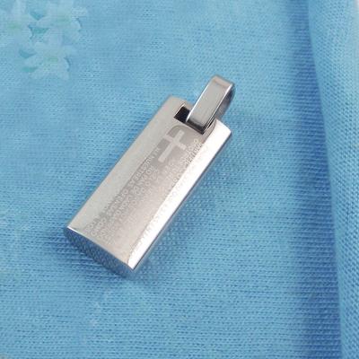 China 316L Stainless Steel Rectangle Square Shaped Necklace Pendant LPS0059 for sale