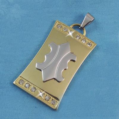 China 316L Stainless Steel Rectangle Square Shaped Necklace Pendant LPS0204-2 for sale