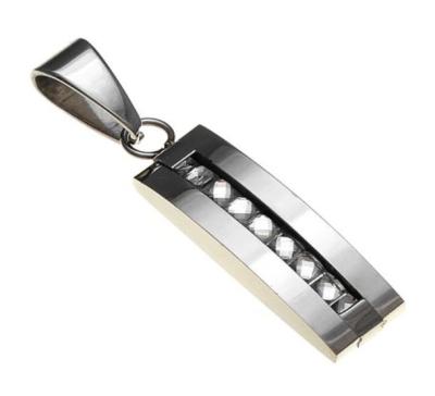China 316L Stainless Steel Rectangle Square Shaped Necklace Pendant LPS0226 for sale