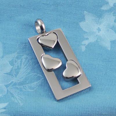 China 316L Stainless Steel Rectangle Square Shaped Necklace Pendant LPS0206 for sale